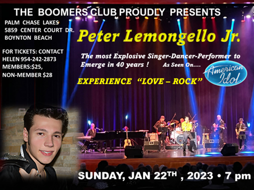 The Boomers Club Proudly Presents- Peter Lemongello Jr./ Sunday ...