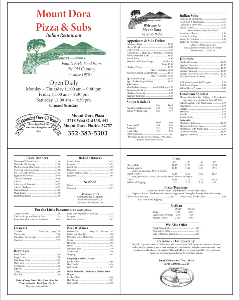 Mount Dora Pizza & Subs (Mount Dora) | Jeff Eats