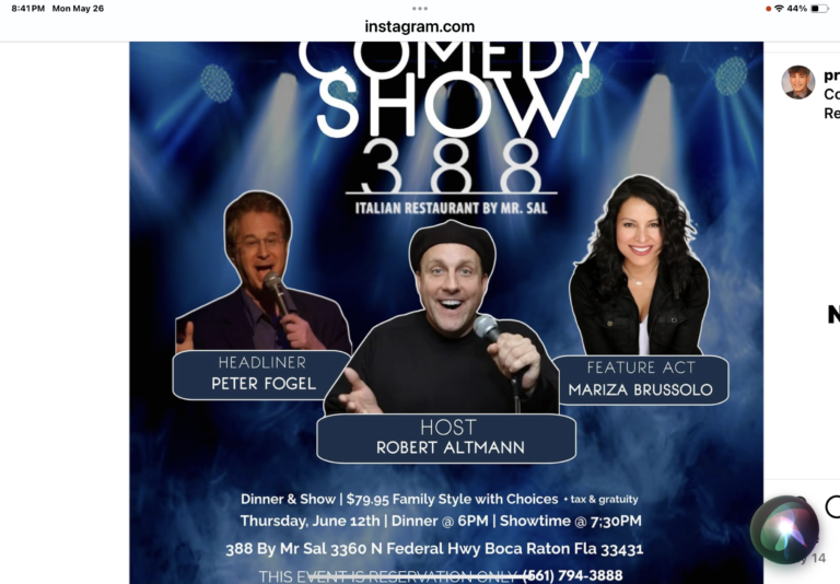 Comedy Show – Thursday, June 12th, 2025 @ 388 Italian Restaurant By Mr ...